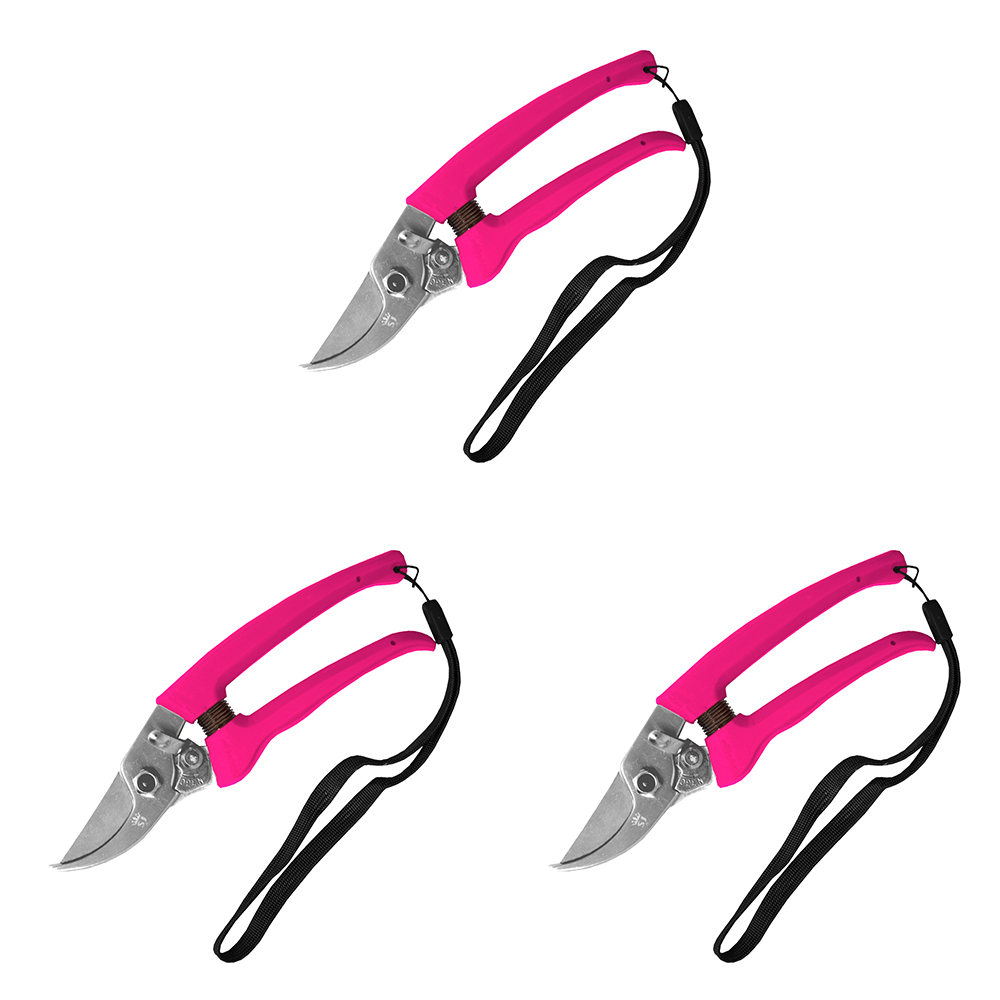 3PK Spear & Jackson Colours Bypass Secateurs Hdpe Handle - Pink ...
