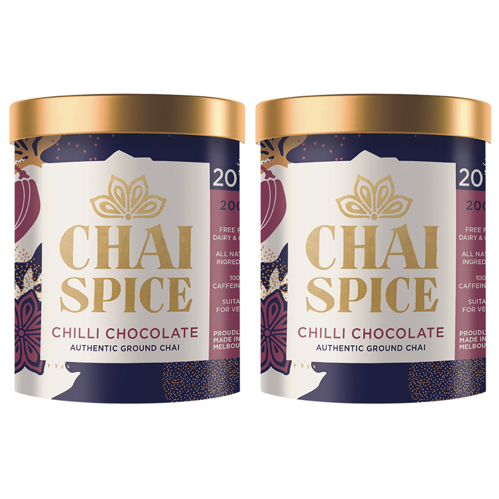 2PK Chai Spice Chilli Chocolate Chai Blend Hot Tea Drink Ground 200G ...