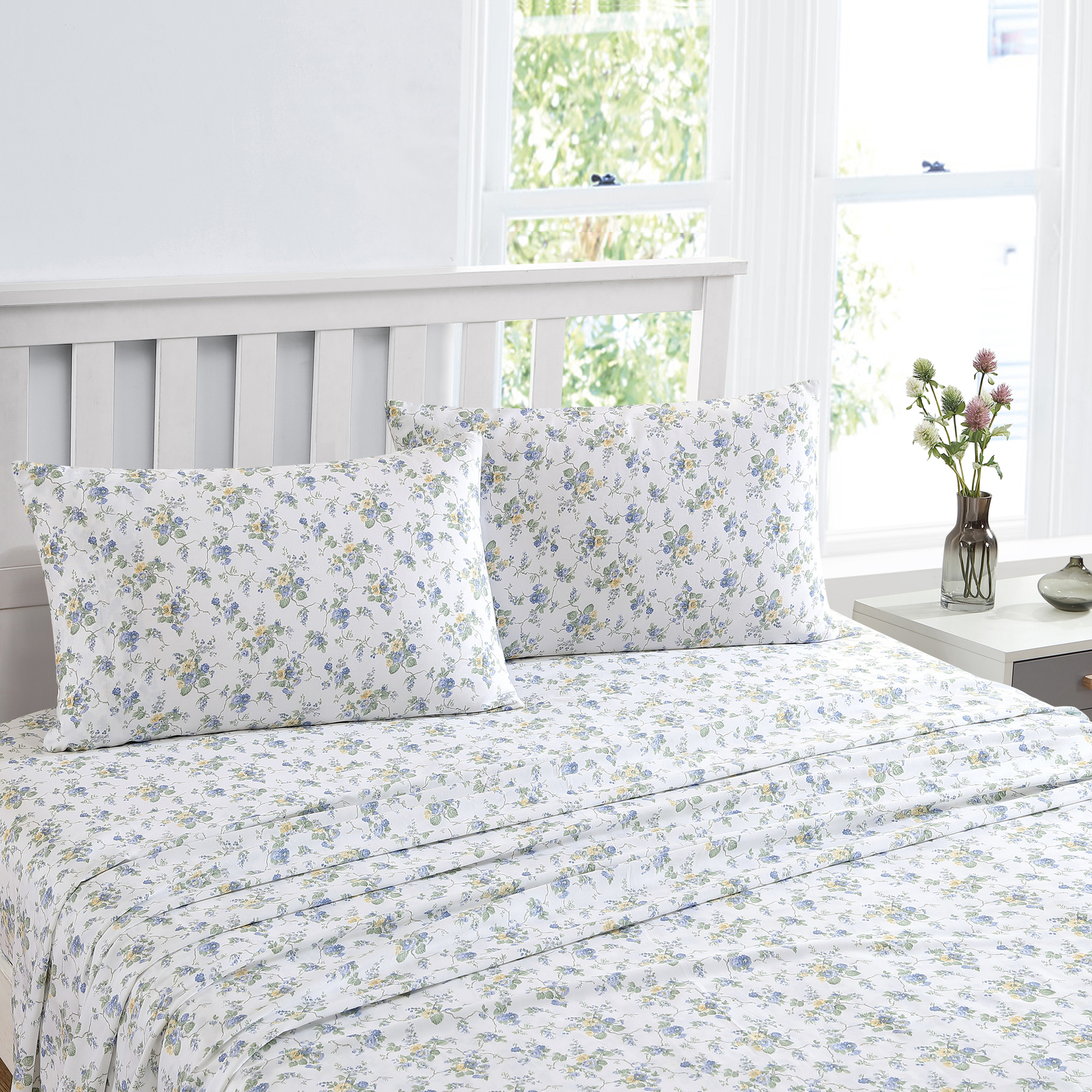 Laura Ashley Queen Le Fleur Sheet Set Cottage Blue - Online | KG Electronic