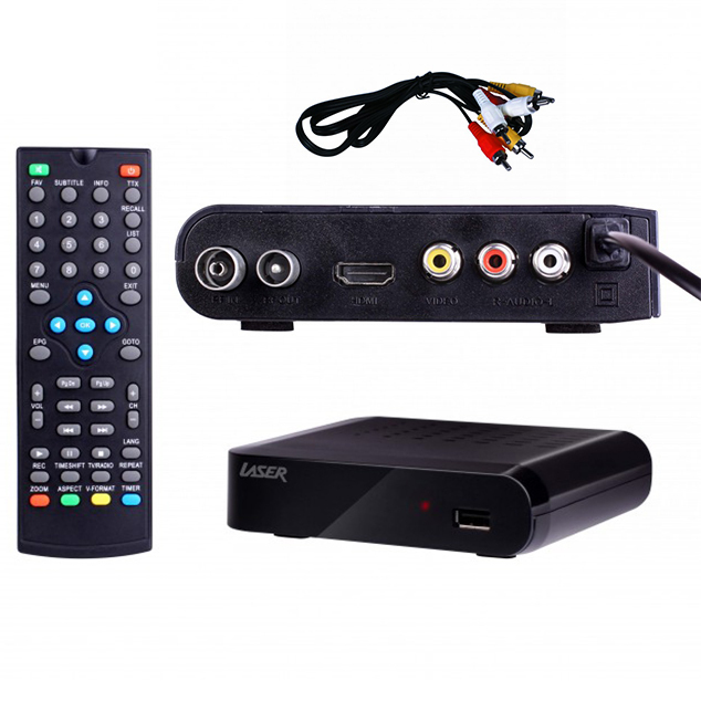 Laser HD TV Tuner Digital Set Top Box w/Multimedia USB Playback/Player ...