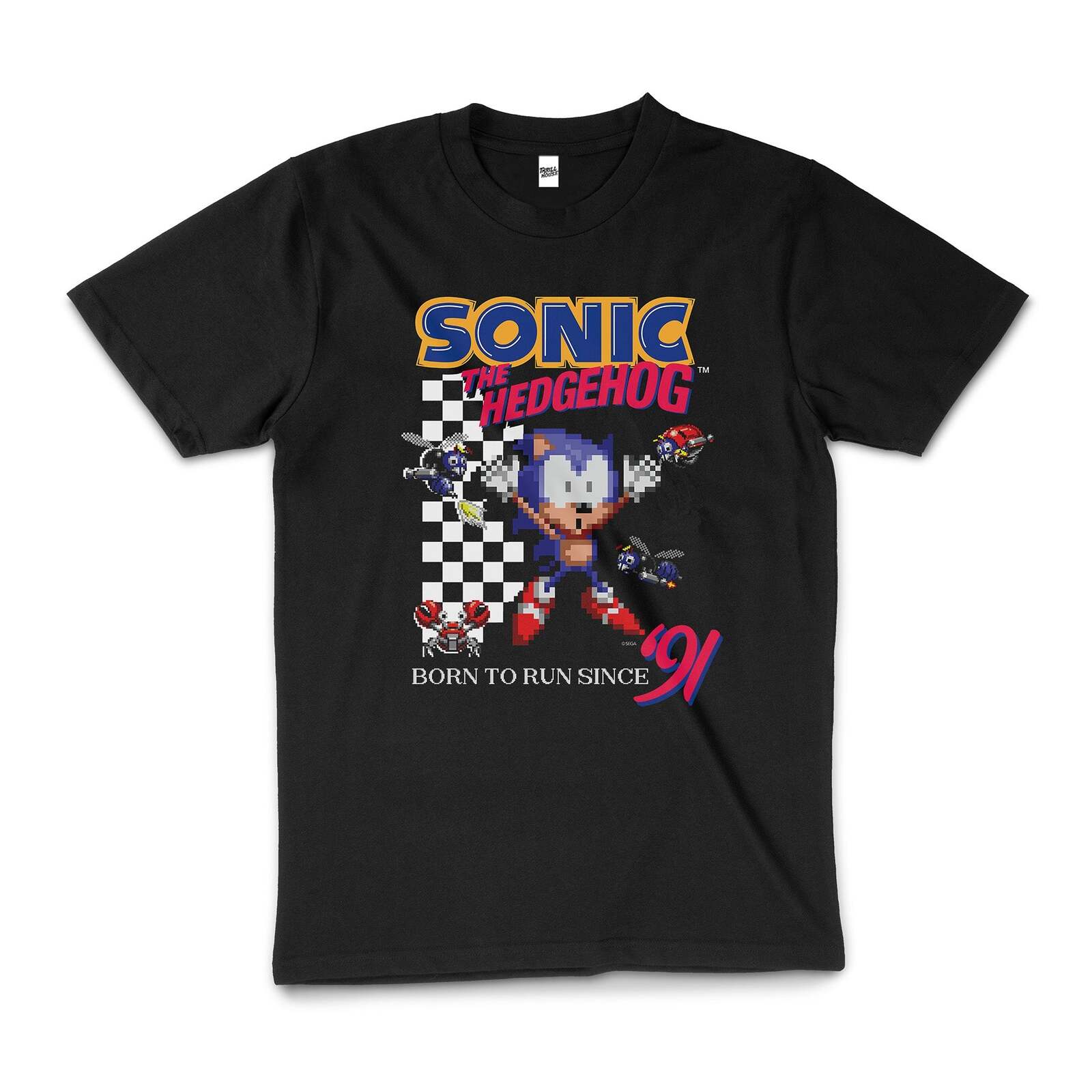 Sonic The Hedgehog Born To Run 90s Video Game T-Shirt Black Size 3XL ...