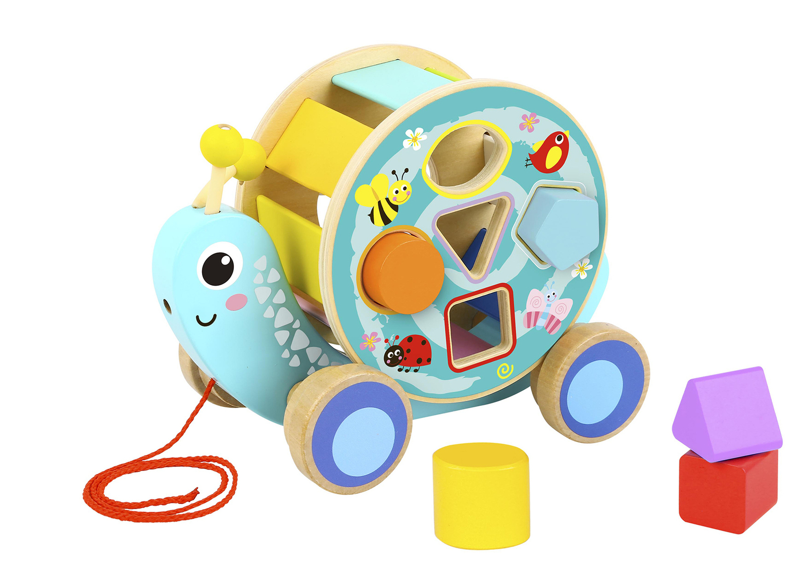Tooky Toy Pull Along Snail With Rolling Wheel & Blocks - Online | KG ...