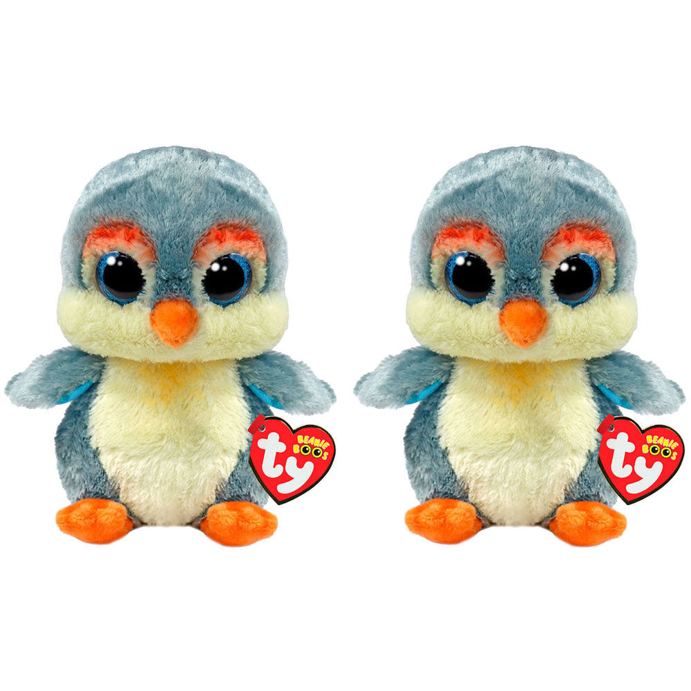2PK Ty Beanie Boos Fisher Gray Penguin Plush Toy 15.5cm Regular 3y ...