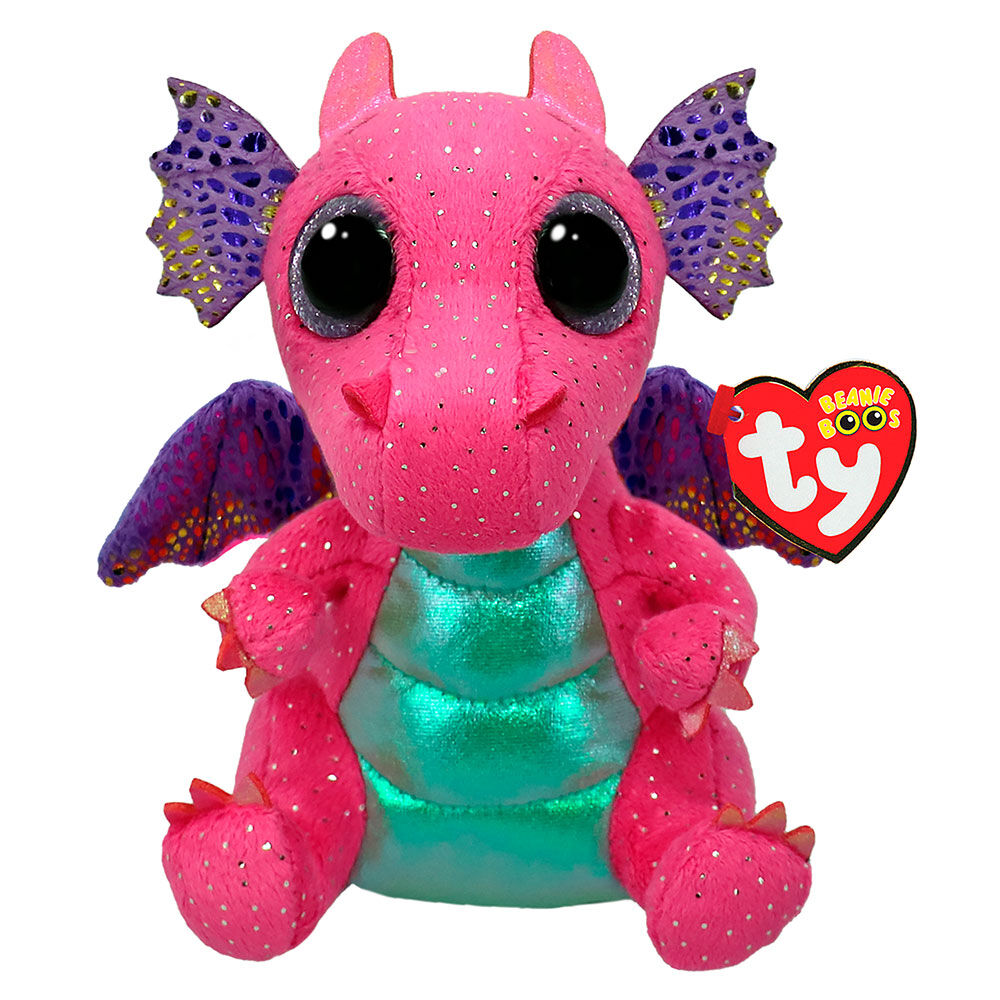 Ty Beanie Boos Spitfire Dragon Pink Plush Toy 15.5cm Regular 3y ...