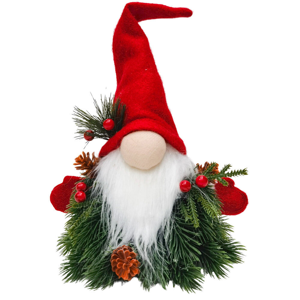 Urban Tomte Ent with Hat Sitting Christmas Decoration 30cm Red/White ...