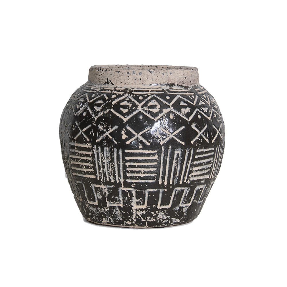 DWBH 21x18cm Ceramic Vase Decorative Display - Black - Online | KG ...