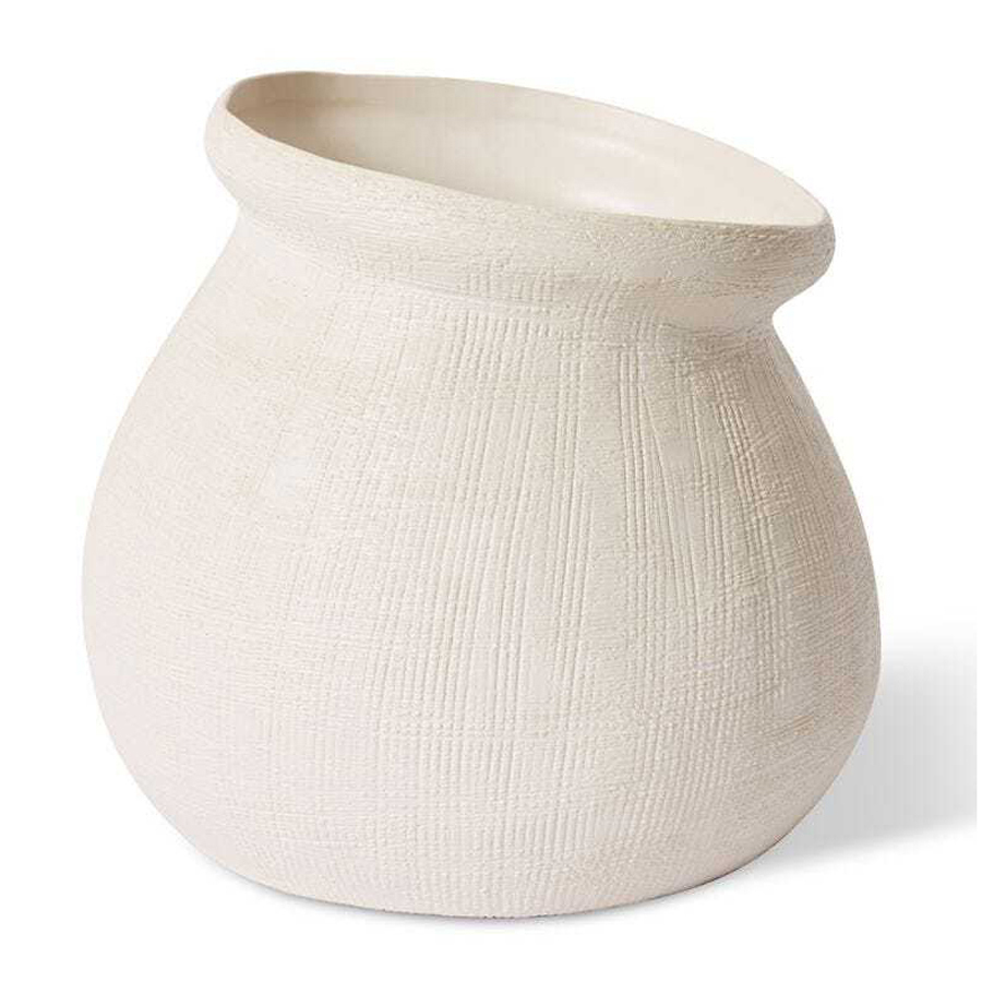 E Style 25cm Ceramic Wanda Flower Vase Decor - Hessian White - Online ...