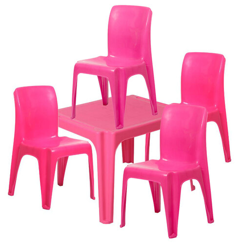 Tuff Play Kids Furniture Tinker Table & Chairs Set - Fairy Floss Pink ...