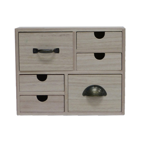 Boyle Craft Home Decor Desk Wooden Organiser w 6 Drawers 9.5x22x18cm Online KG Electronic