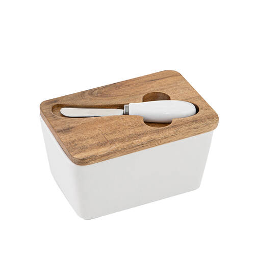 Ladelle Alto Serve & Share Ceramic Butter Dish w/ Spreader Tabletop ...